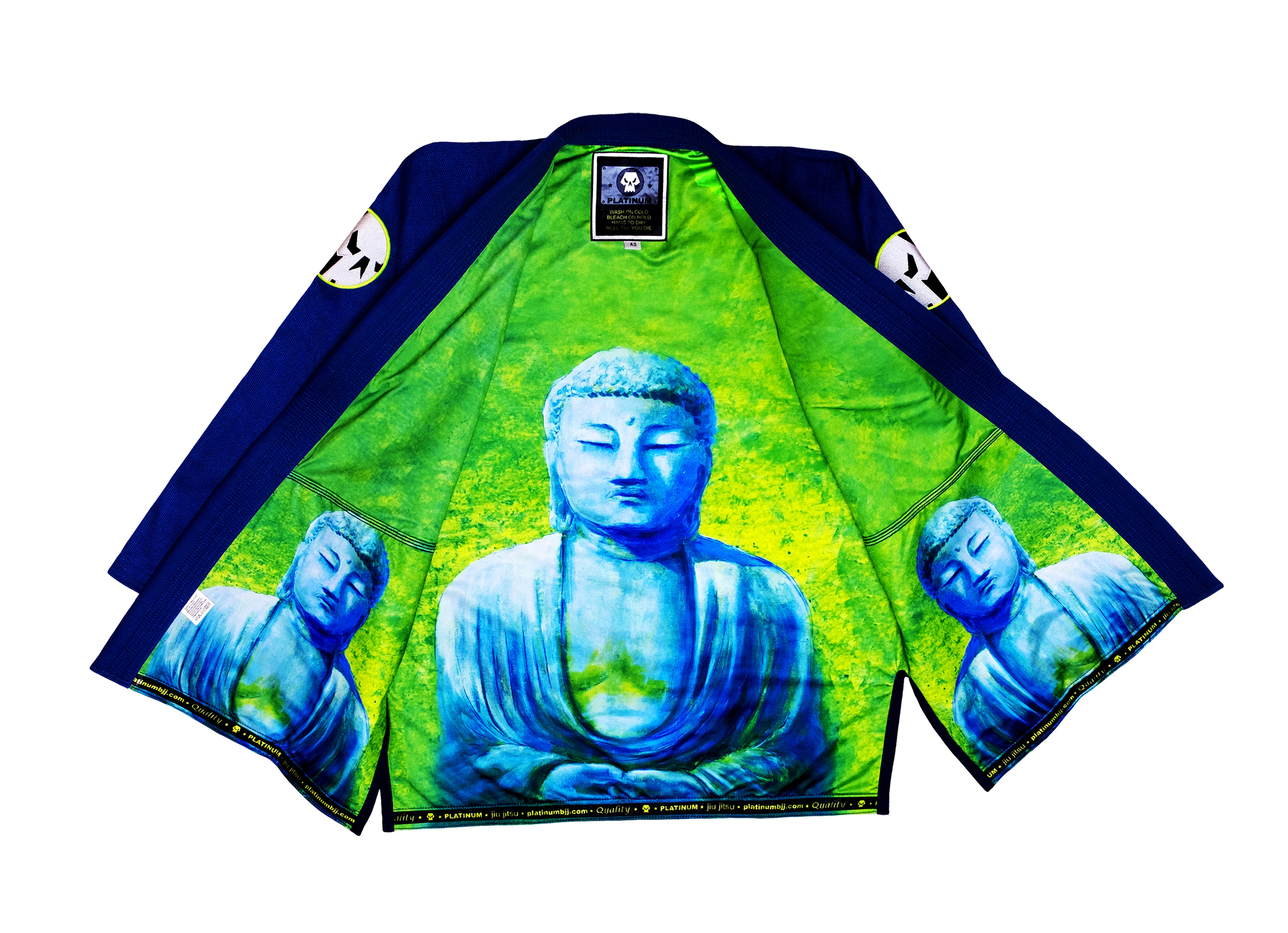 PREMIUM QUALITY "GREEN BUDDHA" JIU JITSU GI - NAVY BLUE – Platinum Jiu ...